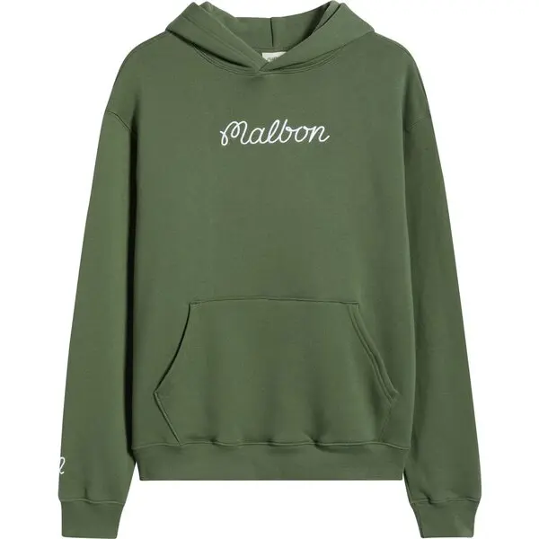 MALBON Fesque Cotton Fleece Hoodie - Olivine