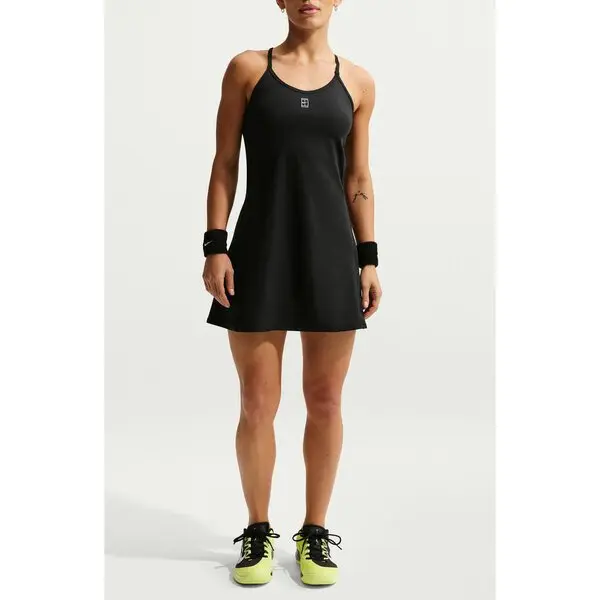 Nike Court Advantage Dri-fit Tennis Dress - Black/black