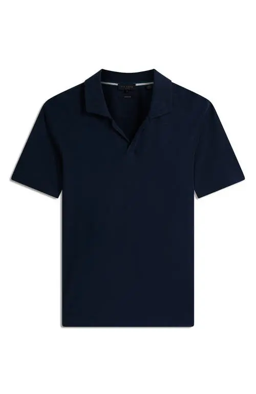 Ted Baker London Anito Cotton & Linen Polo - Navy
