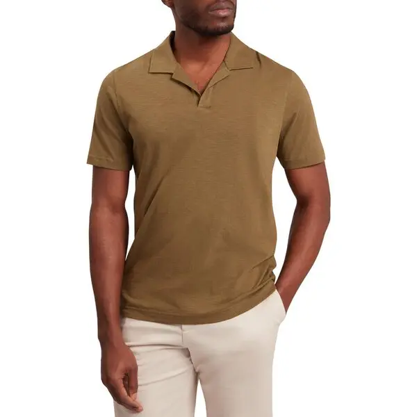 Ted Baker London Anito Cotton & Linen Polo - Olive