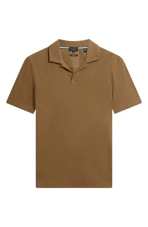Ted Baker London Anito Cotton & Linen Polo - Olive