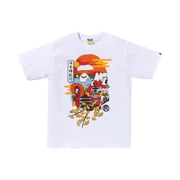 A BATHING APE Japan Culture Autumn Ape Head Tee - White