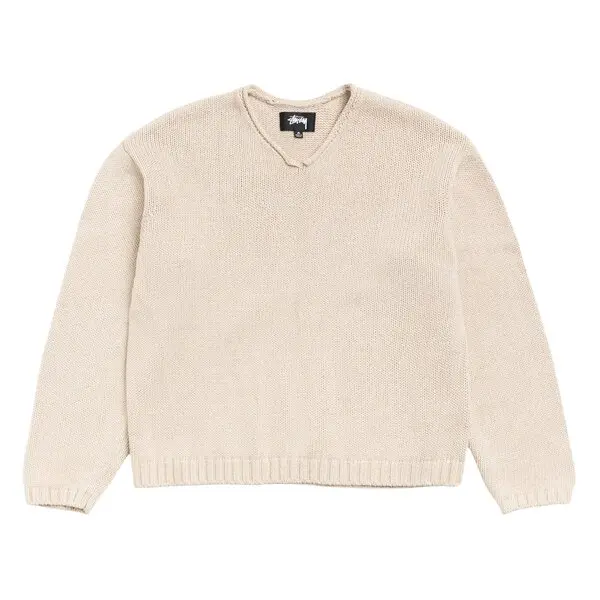 StÜssy Roll V-neck Sweater - Cream