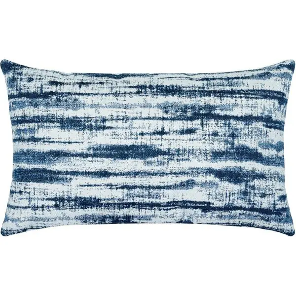 ELAINE SMITH Linear Indoor & Outdoor Woven Accent Lumbar Pillow - Indigo