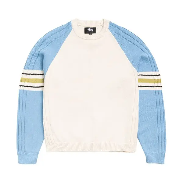 StÜssy Stripe Raglan Crew - Blue