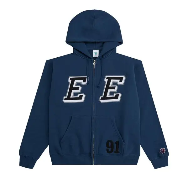 ERIC EMANUEL Ee Felt Zip-up Hoodie - Blue