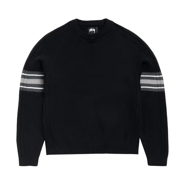 StÜssy Stripe Raglan Crew - Black