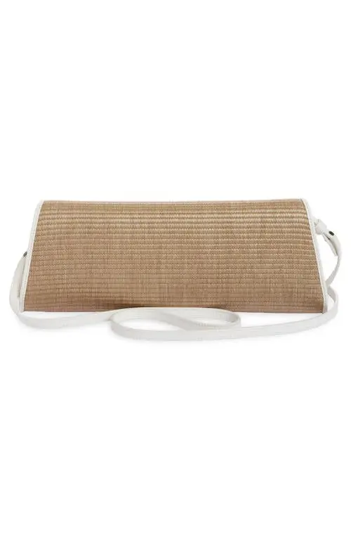 Akris Anouk East/west Trapezoid Raffia & Leather Clutch