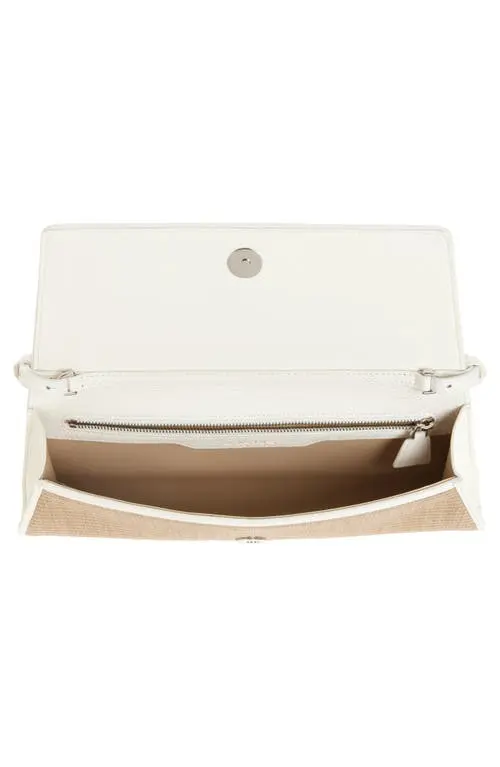 Akris Anouk East/west Trapezoid Raffia & Leather Clutch