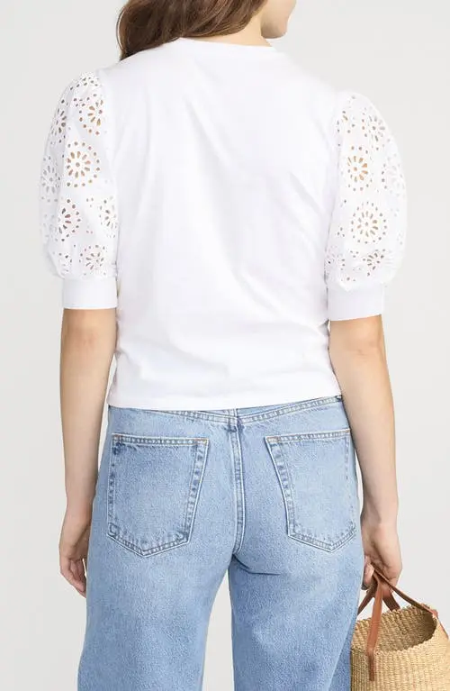 FRAME Solstice Eyelet Sleeve T-shirt