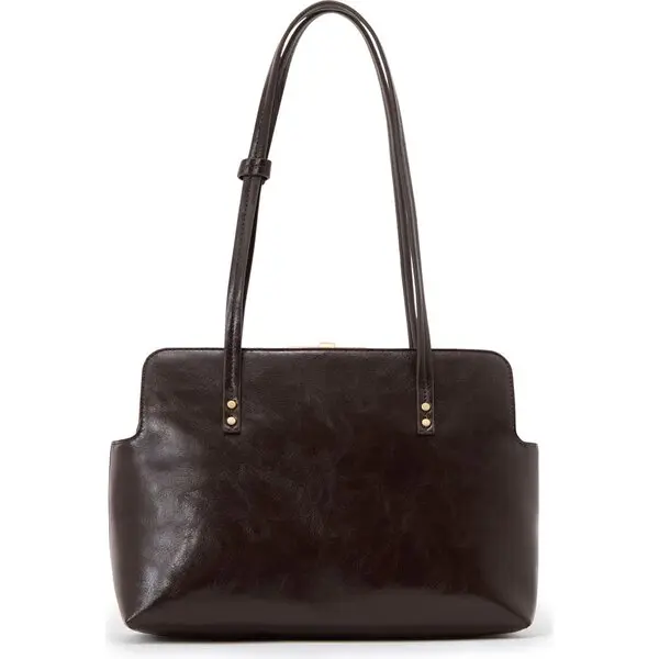 REISS Cecily Faux Leather Frame Shoulder Bag