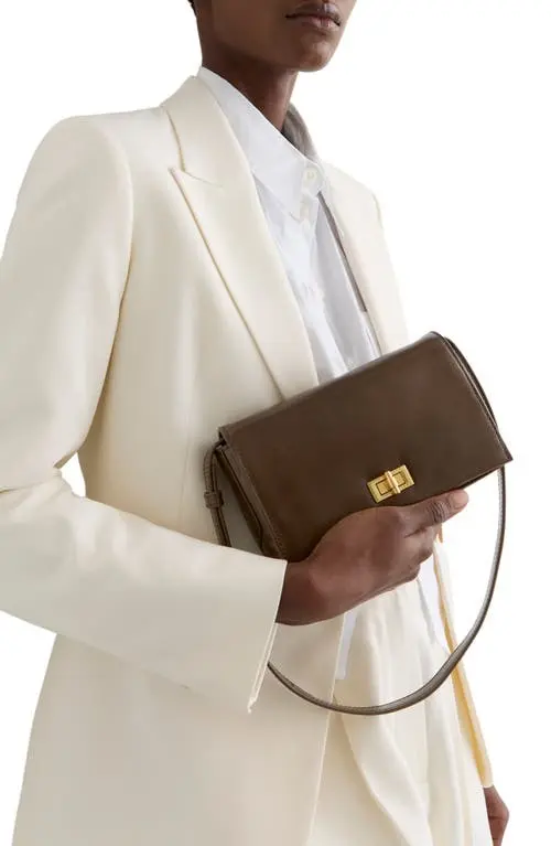 REISS Leather Crossbody Bag