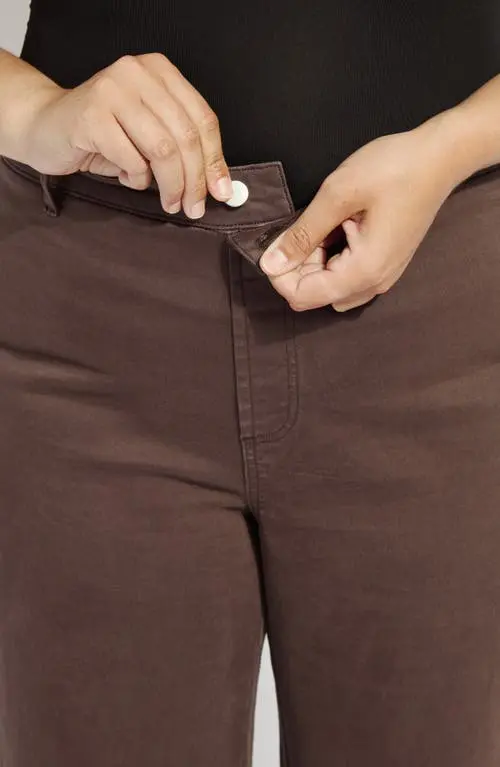 Lyssé Iris Flat Front Wide Leg Jeans - Asutex Double Espresso