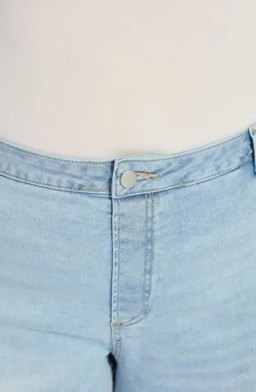 Lyssé Iris Flat Front Wide Leg Jeans - Bleached Blue