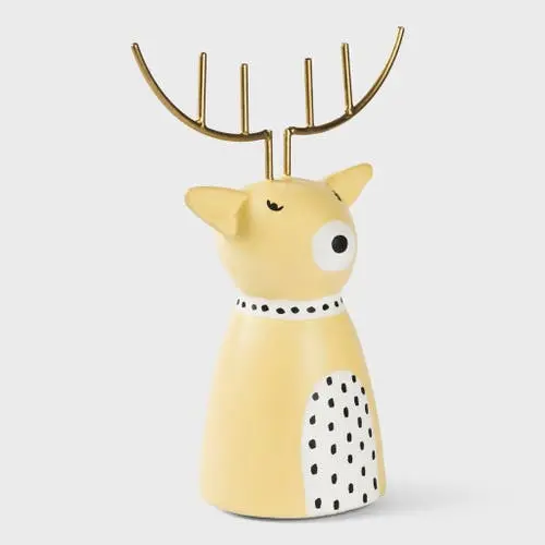 MELA ARTISANS Golden Antler Reindeer Figurine