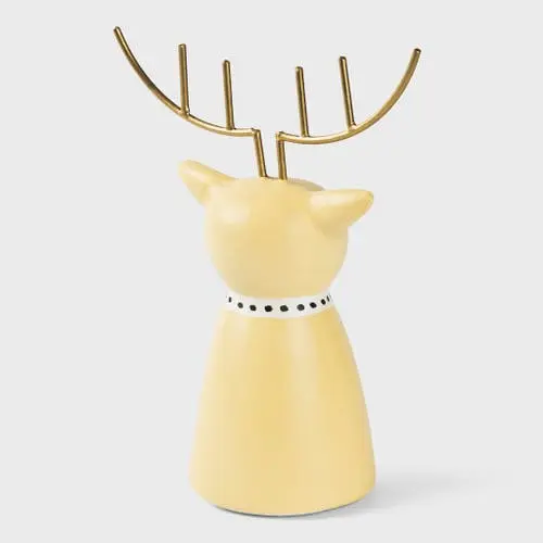 MELA ARTISANS Golden Antler Reindeer Figurine
