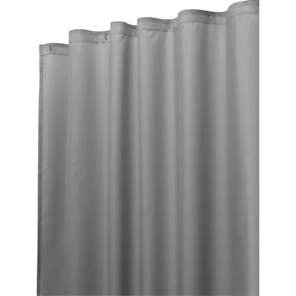 IDESIGN Solid Polyester Shower Curtain72" X 72"set Of 2 - Gray