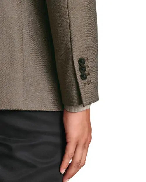 CHARLES TYRWHITT Wool-silk Slim Fit Jacket - Mocha