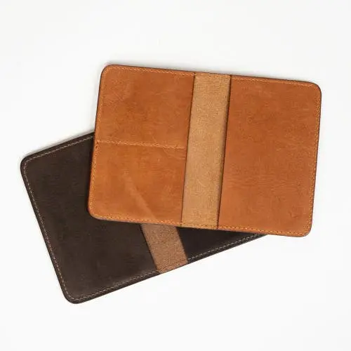 MINGA Leather Passport Holder - Brown