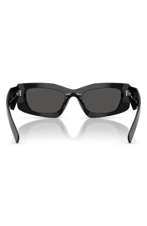 Prada 51mm Rectangular Sunglasses - Black/dark Grey