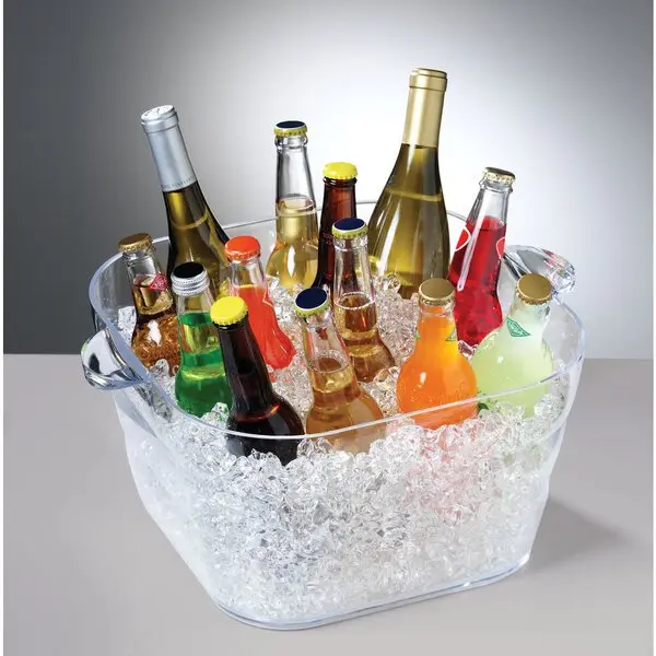 PRODYNE Big Square Party Beverage Tub - Clear