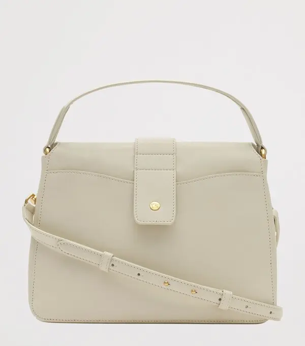 Burberry Small Leather Rider Bag - Ivory