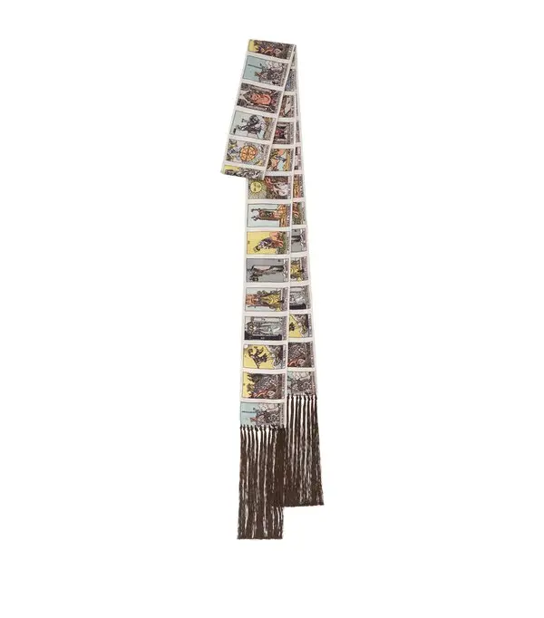 Burberry Silk Tarot Skinny Scarf - Blue