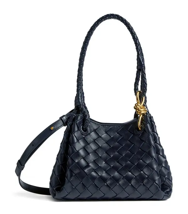 Bottega Veneta Small Leather Parachute Shoulder Bag - Blue