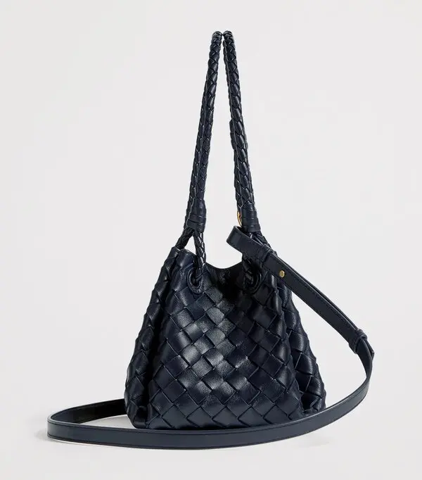 Bottega Veneta Small Leather Parachute Shoulder Bag - Blue
