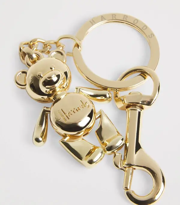 Harrods Jointed Bear Keyring - Gold