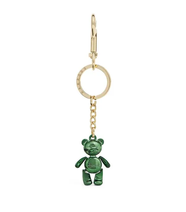 Harrods Jointed Bear Keyring - Green