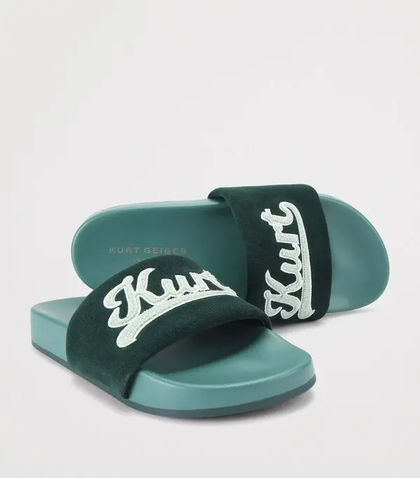 Kurt Geiger Suede Script Slides