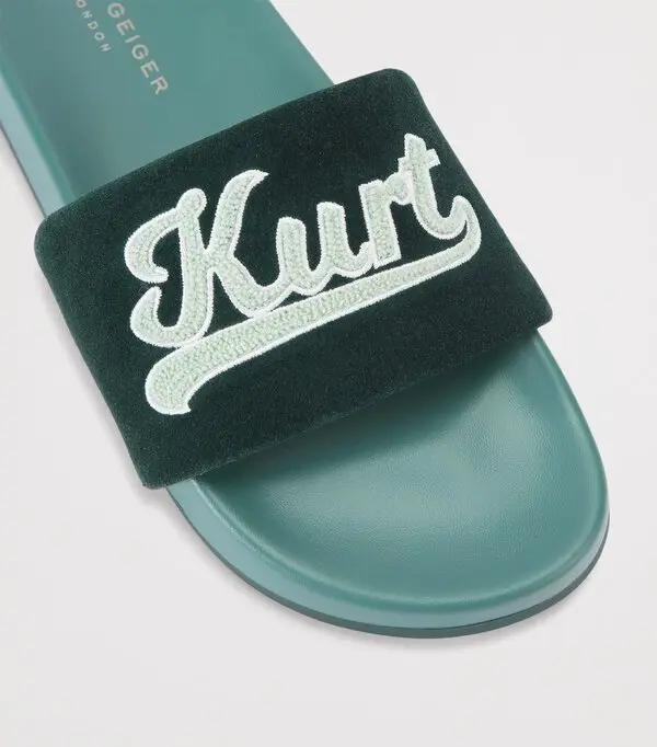 Kurt Geiger Suede Script Slides