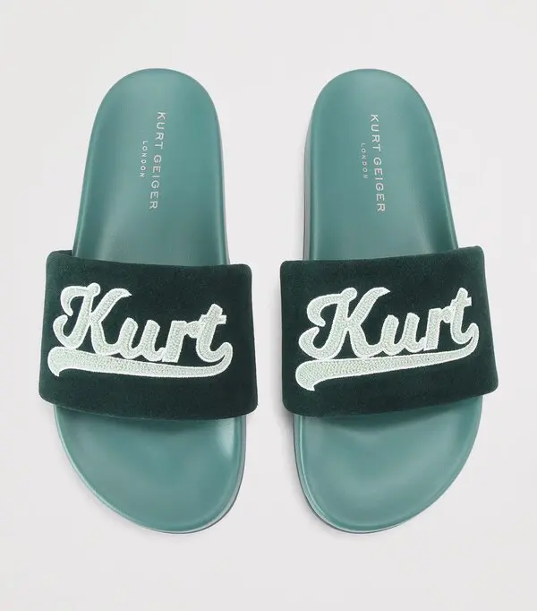Kurt Geiger Suede Script Slides