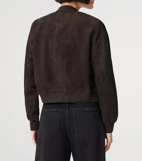 ALLSAINTS Suede Orten Bomber Jacket - Brown