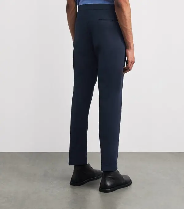 Paul & Shark Linen-cotton Pleated Straight Chinos - Navy