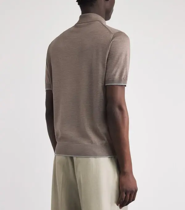 Paul & Shark Wool-silk Polo Shirt - Brown