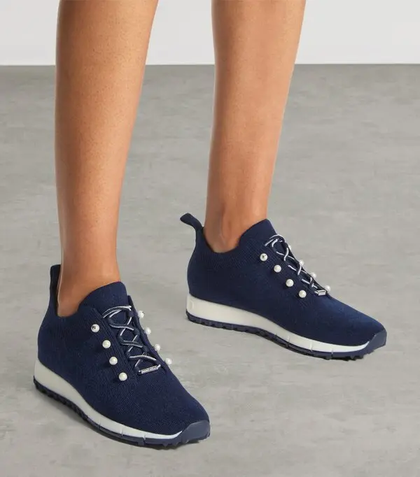 JIMMY CHOO Veles Cashmere Sneakers - Blue