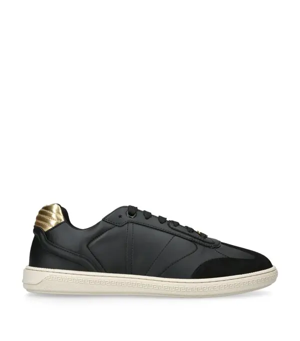Versace Leather Low-top Sneakers - Black
