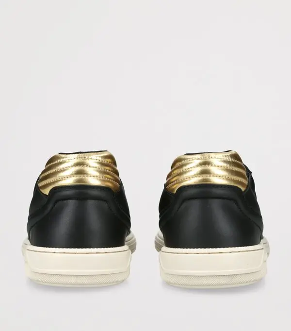 Versace Leather Low-top Sneakers - Black