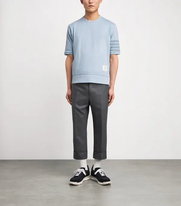 Thom Browne Cotton 4-bar T-shirt - Blue