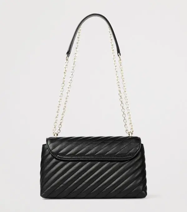 JIMMY CHOO Medium Leather Curve Cross-body Bag - Black
