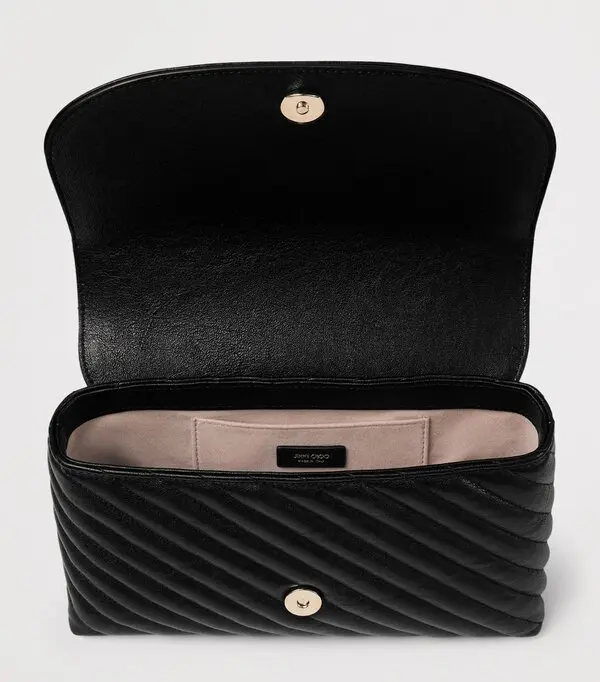 JIMMY CHOO Medium Leather Curve Cross-body Bag - Black