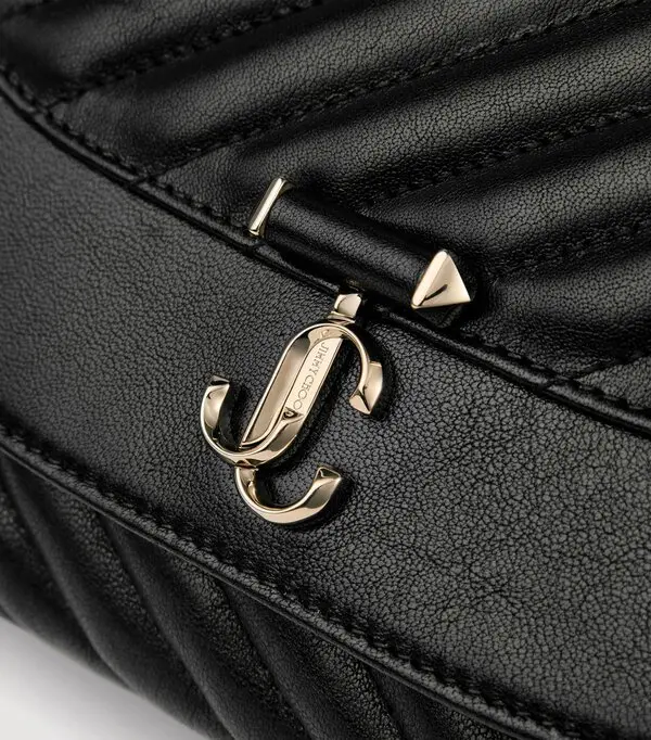 JIMMY CHOO Medium Leather Curve Cross-body Bag - Black