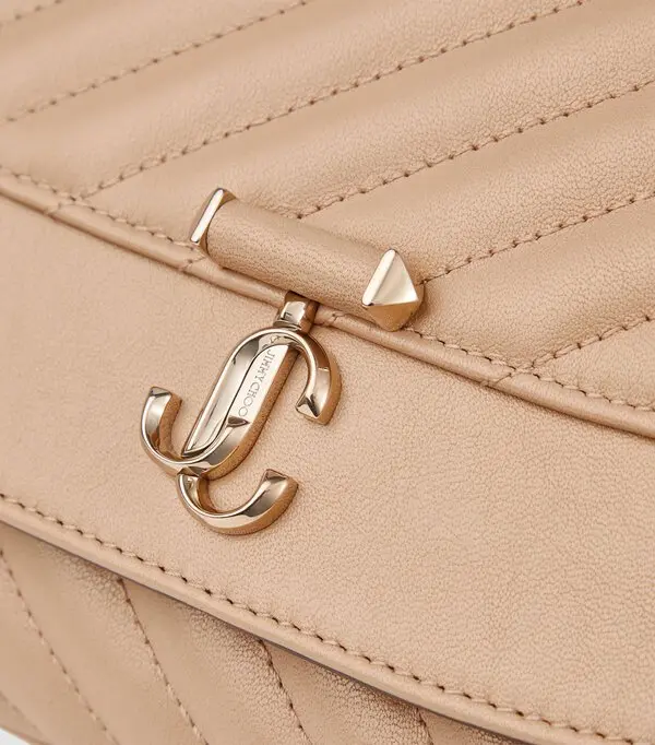 JIMMY CHOO Medium Quilted Leather Curve Shoulder Bag - Brown