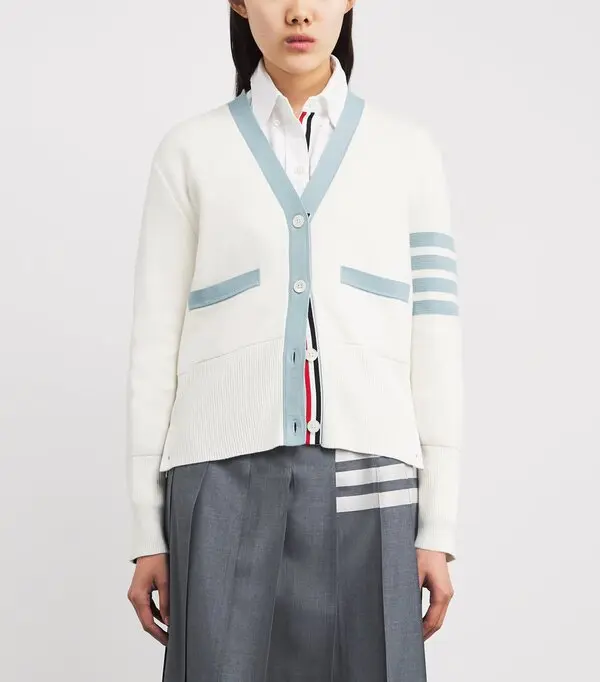Thom Browne Cotton Milano 4-bar Cardigan