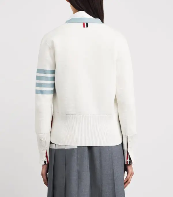 Thom Browne Cotton Milano 4-bar Cardigan
