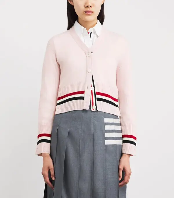 Thom Browne Cashmere V-neck Cardigan - Pink