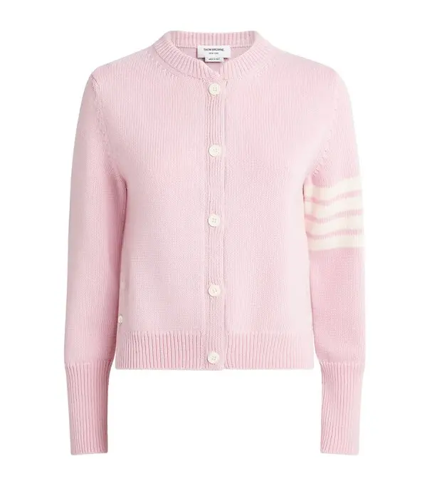 Thom Browne Wool Hector 4-bar Cardigan - Pink