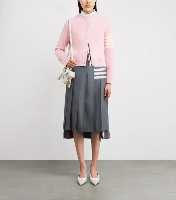 Thom Browne Wool Hector 4-bar Cardigan - Pink